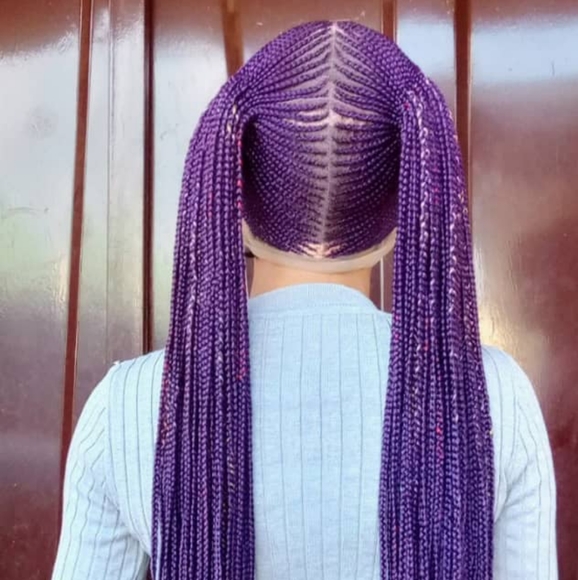 D.GLITTERZ | Hair | African Braided Two Ponytail Conrow Wig On Full ...